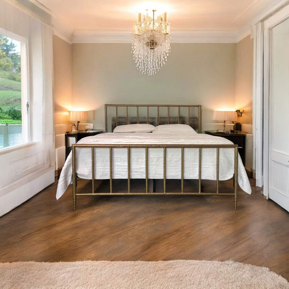 Archaeo Pitted Brass Hammered Iron Platform Bed by Heiressy Luxury ...